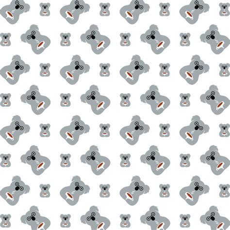 Coffee Koala Weird Trendy Multicolor Repeating Pattern Illustration Background Design 43216583