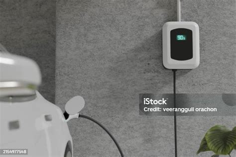 집에서 Ev 충전기로 충전하는 전기 자동차 3d 렌더링 일러스트레이션 0명에 대한 스톡 사진 및 기타 이미지 0명 가정 생활 교통수단 Istock