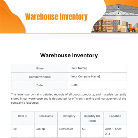 Warehouse Inventory Layout Template Edit Online Download Example Template Net