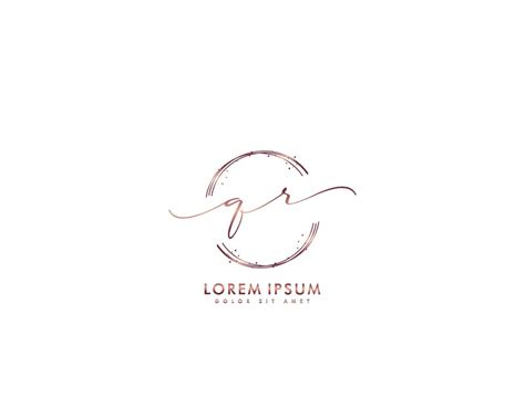 Initial Letter QR Feminine Logo Beauty Monogram And Elegant Logo Design Handwriting Logo Of