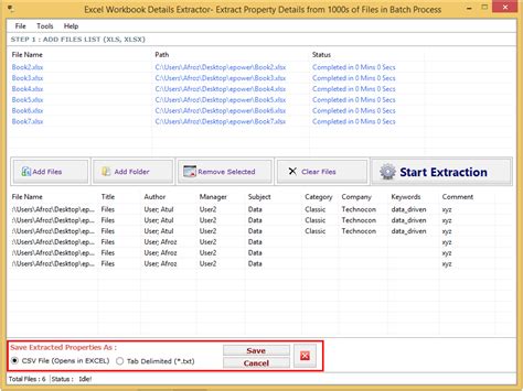 Help Excel Workbook Details Extractor Software