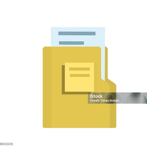 문서가 있는 벡터 노란색 폴더입니다 만화 플랫 일러스트레이션 개념에 대한 스톡 벡터 아트 및 기타 이미지 개념 개체 그룹 계획 Istock