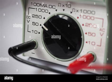 Close Up Of A Voltmeter Commutator Analog Multimeter Paneldc Voltage