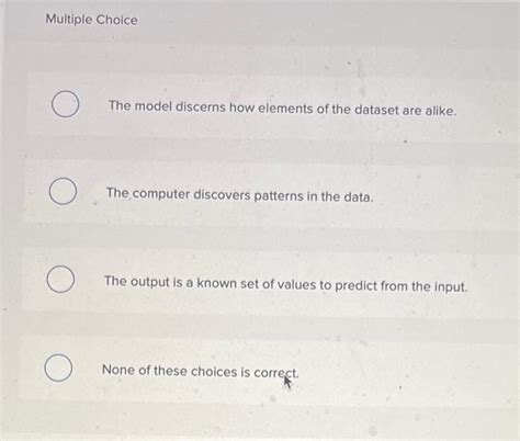 Solved Multiple Choice The Model Discerns How Elements Of