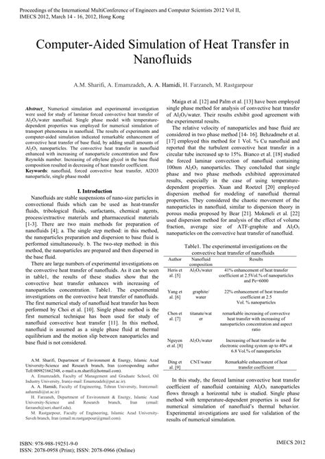Pdf Computer Aided Simulation Of Heat Transfer In Nanofluids