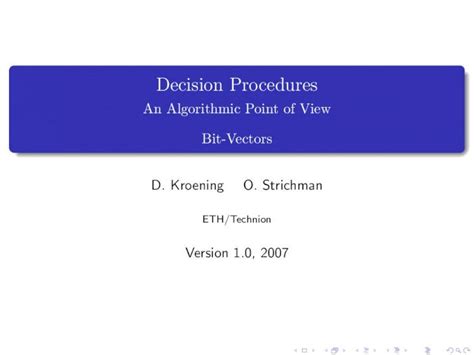 pdf decision procedures an algorithmic point of view … an