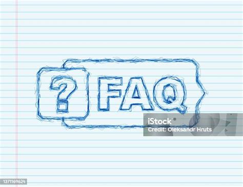 자주 질문 Faq 배너 스케치 아이콘입니다 질문 아이콘이 있는 컴퓨터입니다 벡터 그림입니다 질의응답에 대한 스톡 벡터 아트 및 기타 이미지 Istock
