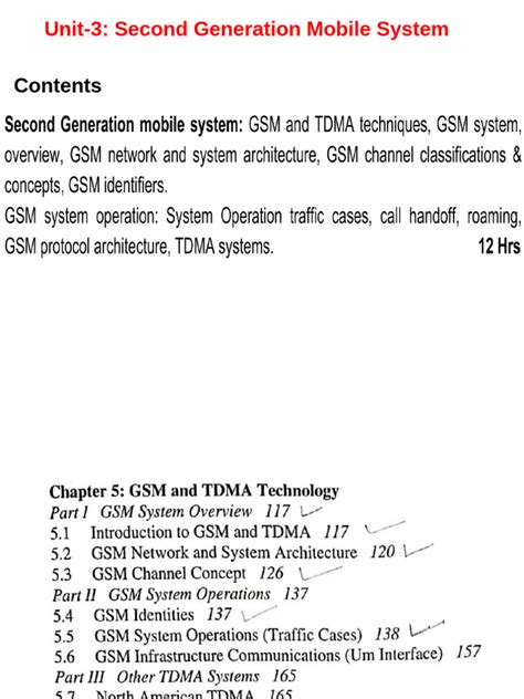 4 Unit3 2g Mobile System Gsm And Tdma 1 Pdf Gsm Data Transmission