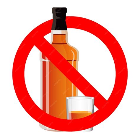 Premium Vector Bottle Of Spirit Drink And Stemware In No Alcohol