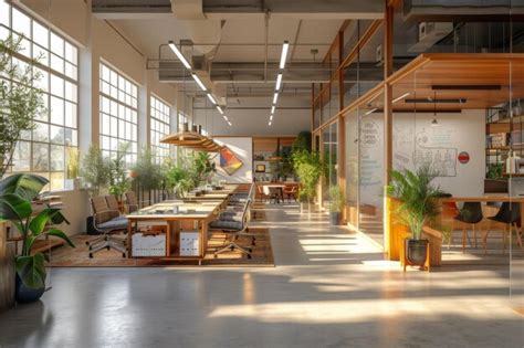 Premium Photo A Collaborative Coworking Space With Flexible Modular Furniture