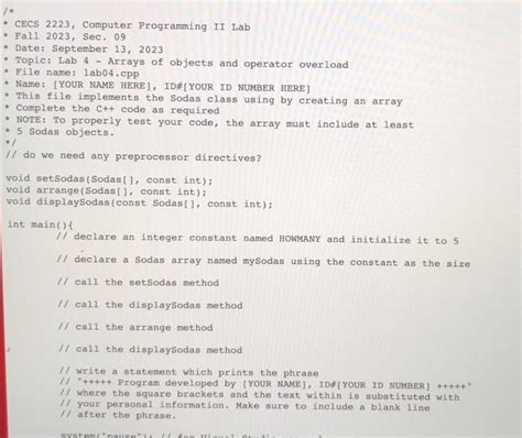 Solved 1⋆ Cecs 2223 Computer Programming Ii Laboratory