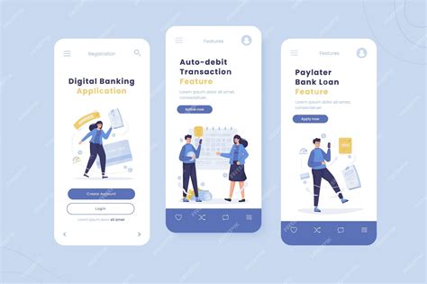Premium Vector Financial Banking Features Illustration On Mobile
