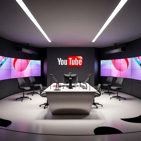 Modern Youtube Studio Background Premium Ai Generated Image