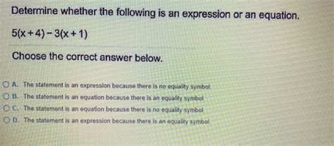 Solved Determine Whether The Following Is An Expression Or Chegg Com