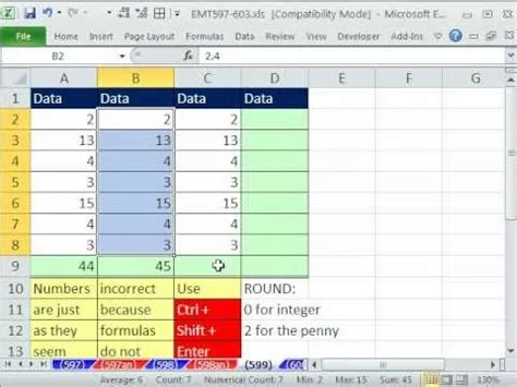 How To Round Only The Total Column With SUM ROUND In Excel Microsoft Office WonderHowTo