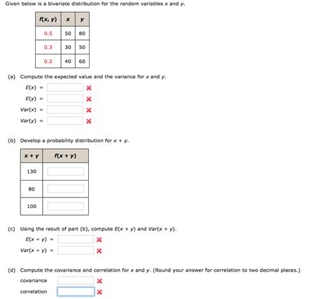 Solved Given Below Is A Bivariate Distribution For The