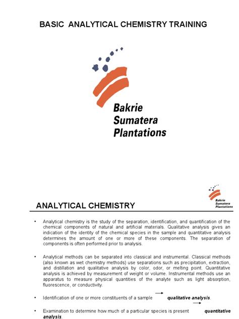 Basic Analytical Chemistry Training Pdf Chromatography Mass