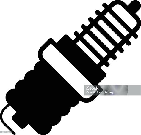 전극 점화 플러그 개념 이리듐 단자 벡터 아이콘 디자인 자동차 서비스 및 자동차 수리점 기호 트럭 예비 부품 기호 자동차 기술자