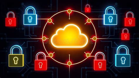 Cloud Security System Network Padlocks Protection Stock Illustration Illustration Of Cloud
