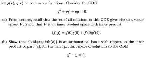 solved let p x q x be continuous functions consider the