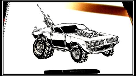 How To Draw Mad Max Charger Fury Road Youtube