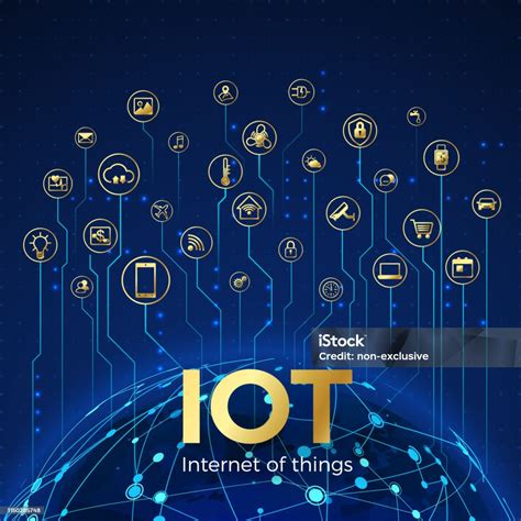 Konsep Iot Internet Of Things Koneksi Jaringan Global Memantau Dan Mengontrol Ikon Sistem Pintar