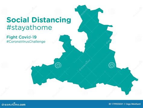 Salzburg Map With Social Distancing Stayathome Tag Stock Vector