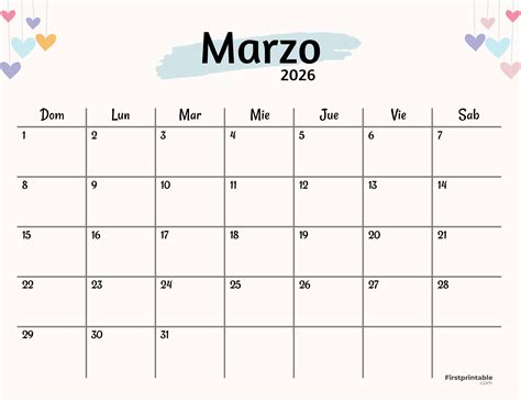 Calendarios De Marzo De 2026 Más De 50 Planificadores Imprimibles