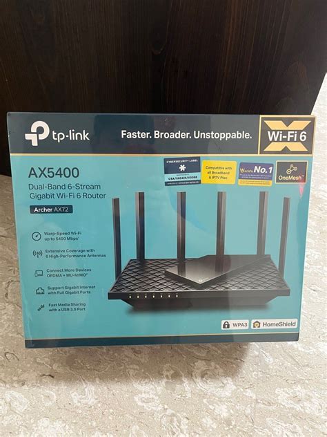 BNIB TP Link AX5400 Dual Band 6 Stream Wifi Router Computers Tech Parts Accessories