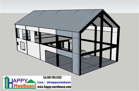 แจกแบบ3d โครงสร้างบ้านเหล็ก ทรงนอร์ดิก