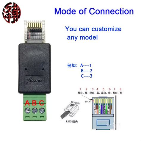 Rj45 To Rs485 Terminal 3 Pin Crimp Cable Connector Rj45 To Screw Terminal Adapter Block