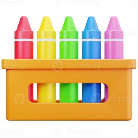 3d Icône Coloré Crayon Boîte Ensemble 73829590 Png