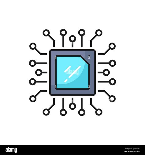 Computer Chip Semiconductor Technology Outline Icon Computer And