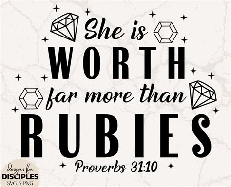 Proverbs 31 Svg More Precious Than Rubies Svg She Is Strong Svg