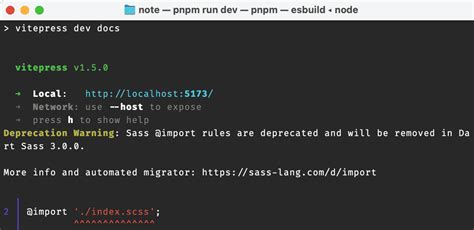 vitepress中警告sass api过期：the legacy js api is deprecated and will be removed in dart sass 2 0 0 唯知笔记
