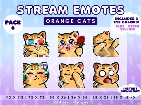 Orange Cat Emotes Twitch Orange Cat Stream Emote Cute Cat Etsy In