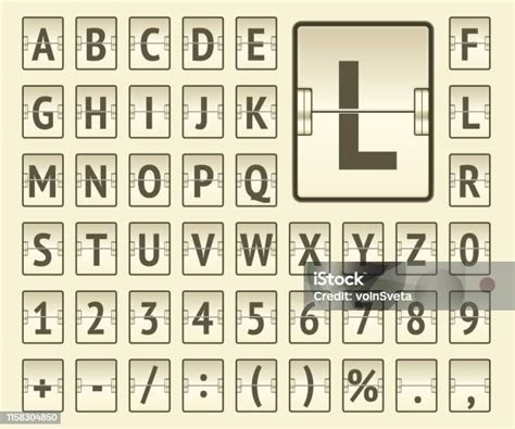 베이지 색 기계 점수 판 글꼴 및 비행 목적지 또는 도착 정보에 대한 번호 벡터 공항 터미널 시간표 공항에 대한 스톡 벡터 아트 및 기타 이미지 Istock