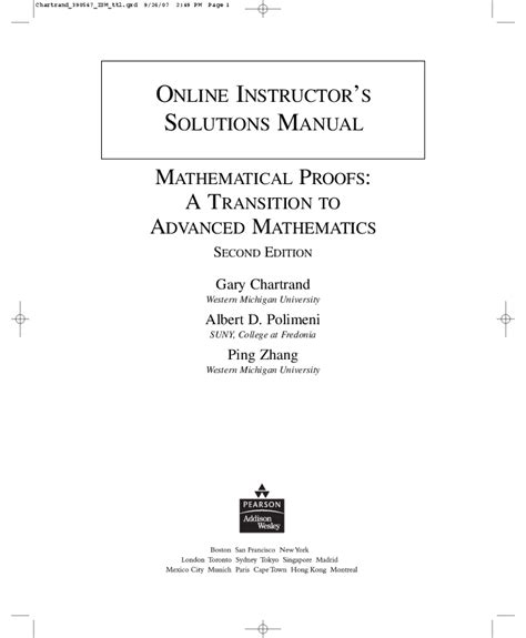 Pdf Mathematical Proofs A Transition To Advanced Mathematics Second
