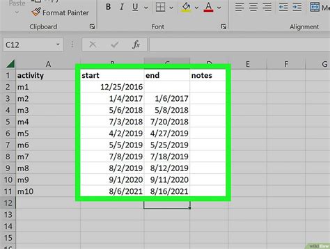 Timeline Spreadsheet Template Excel