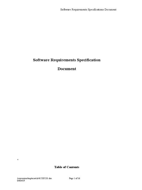 21068srs Template Download Free Pdf Specification Technical