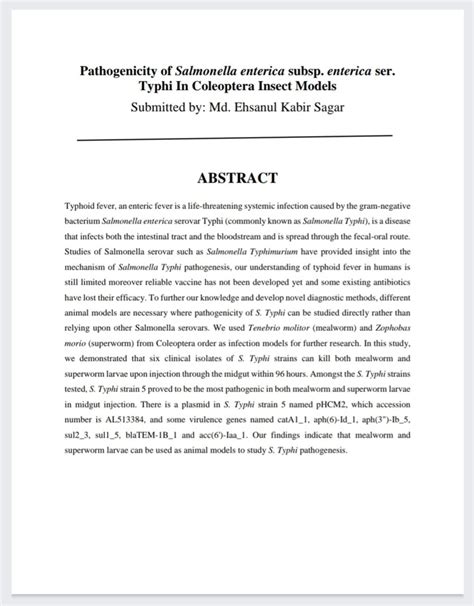 Pdf Pathogenicity Of Six Different Clinical Strains Of Salmonella Enterica Subsp Enterica Ser