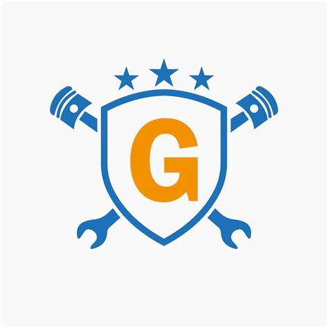 레퍼레이션 로고 문자 G ⁇ 터 템플릿 자동차 기계 기호 프리미엄 벡터