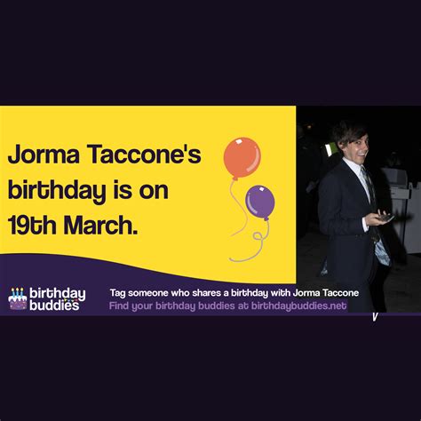 Jorma Taccones Birthday Is 19th March 1977
