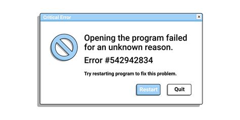 Critical Error Message On Desktop Screen Warning Window Notification In Blue Color 48789997