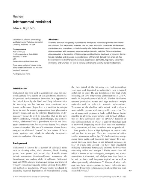 Ichthammol Revisited Pdf