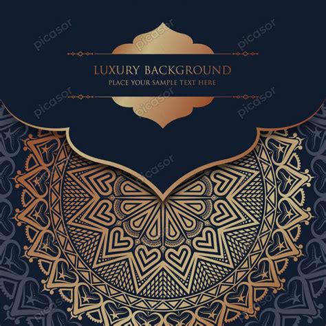 وکتور پس زمینه شمسه تذهیب اسلیمی گل تزئینی ماندالا طلایی لوکس پیکاسور