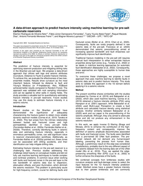 Pdf A Data Driven Approach To Predict Fracture Intensity Using Machine Learning For Pre Salt