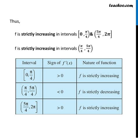 Example Find Intervals Where F X Sin X Cos X Is