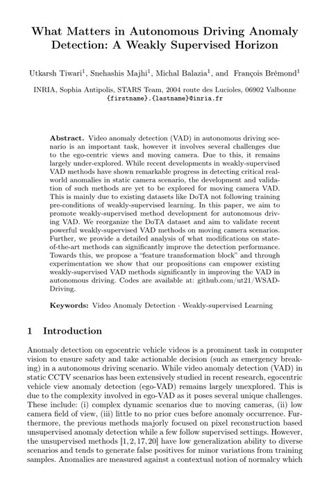 Pdf What Matters In Autonomous Driving Anomaly Detection A Weakly