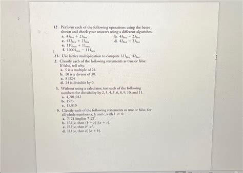 Solved Perform Each Of The Following Operations Using Chegg